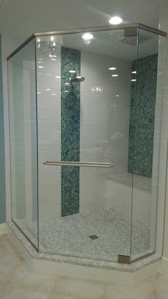 Neo Angled Enclosures · Glass And Mirror Company Englewood Fl